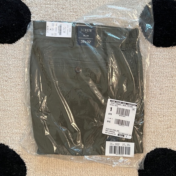 J. Crew Factory | Pants | Nwt Jcrew Factory Green Slim Flex Chino Pants ...